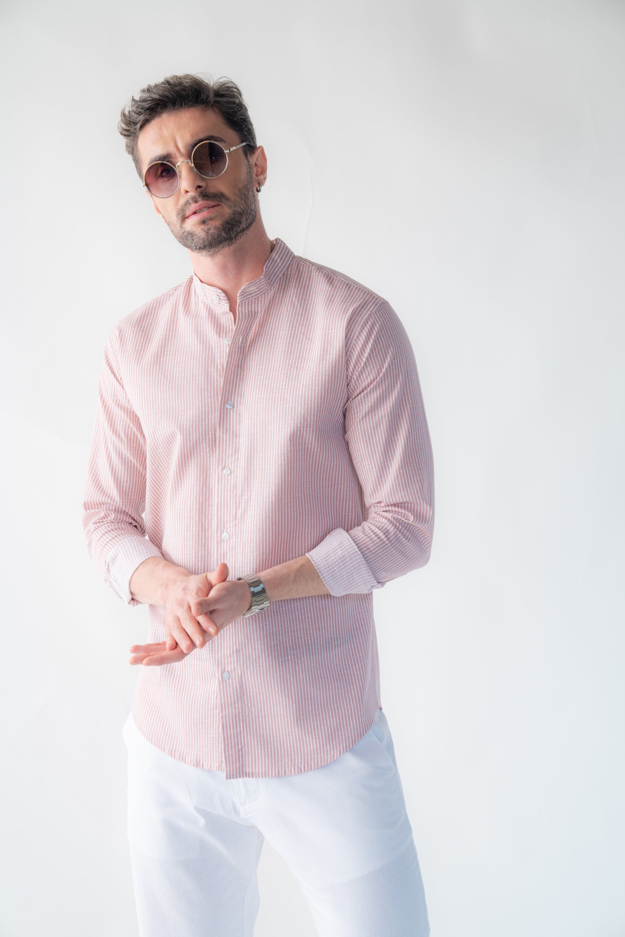 Pinstripe linen Coral reef Shirt